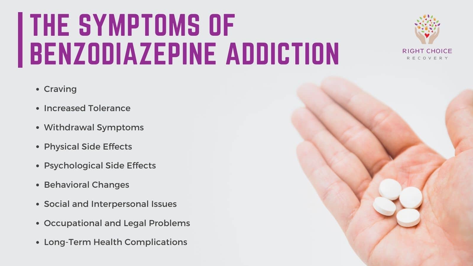 Benzodiazepine Addiction: Symptoms, Causes, Effects, and Treatment - Right Choice Recovery